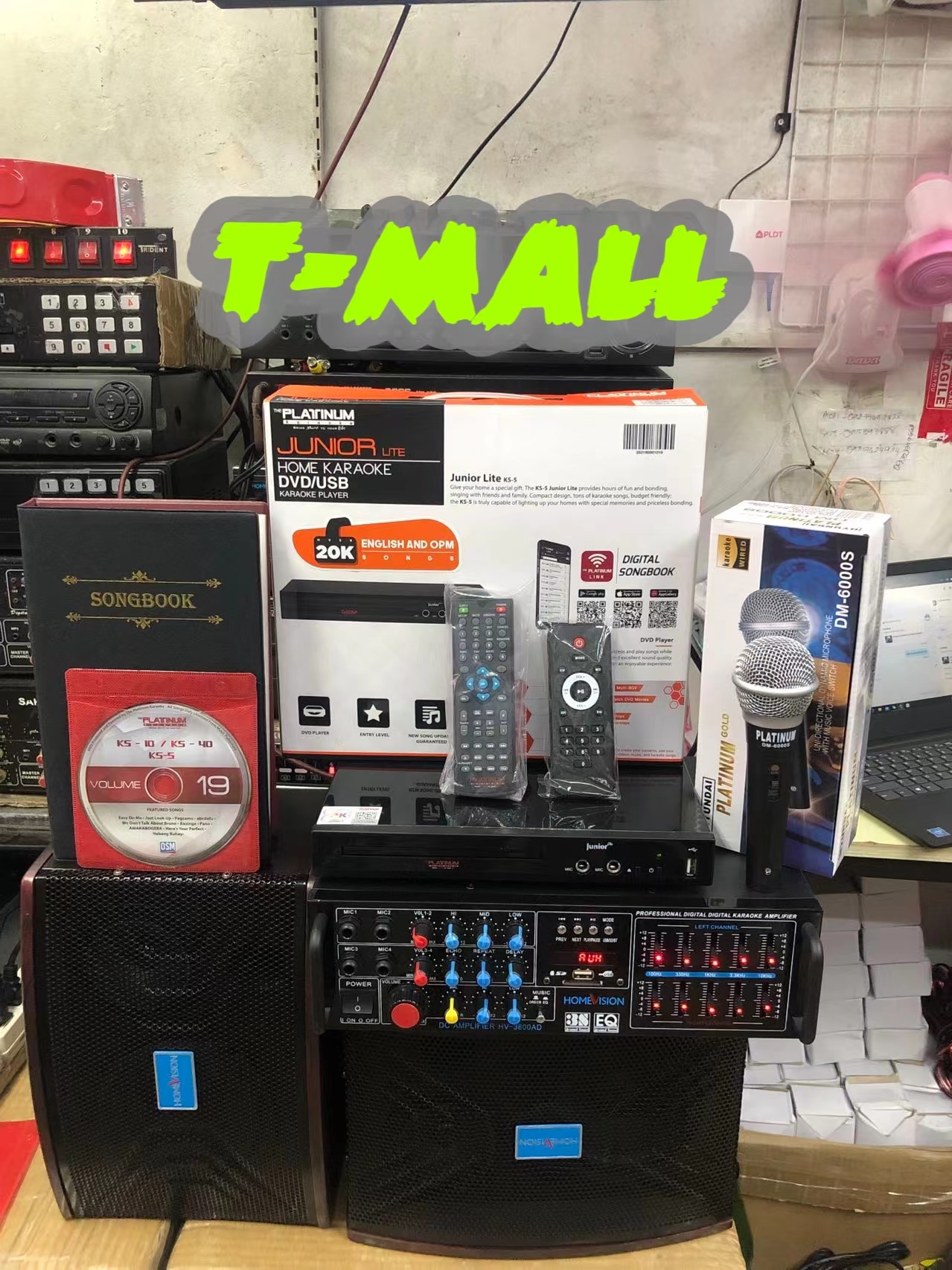 Videoke Set with Platinum KS-5 Karaoke Player with Homevision HV-S660 ...