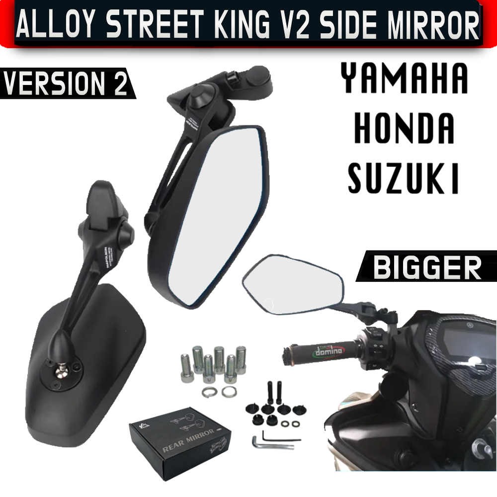 M King⭐FULL CNC UNIVERSAL SHORT STEM REARVIEW Ray save SIDE MIRROR with ...