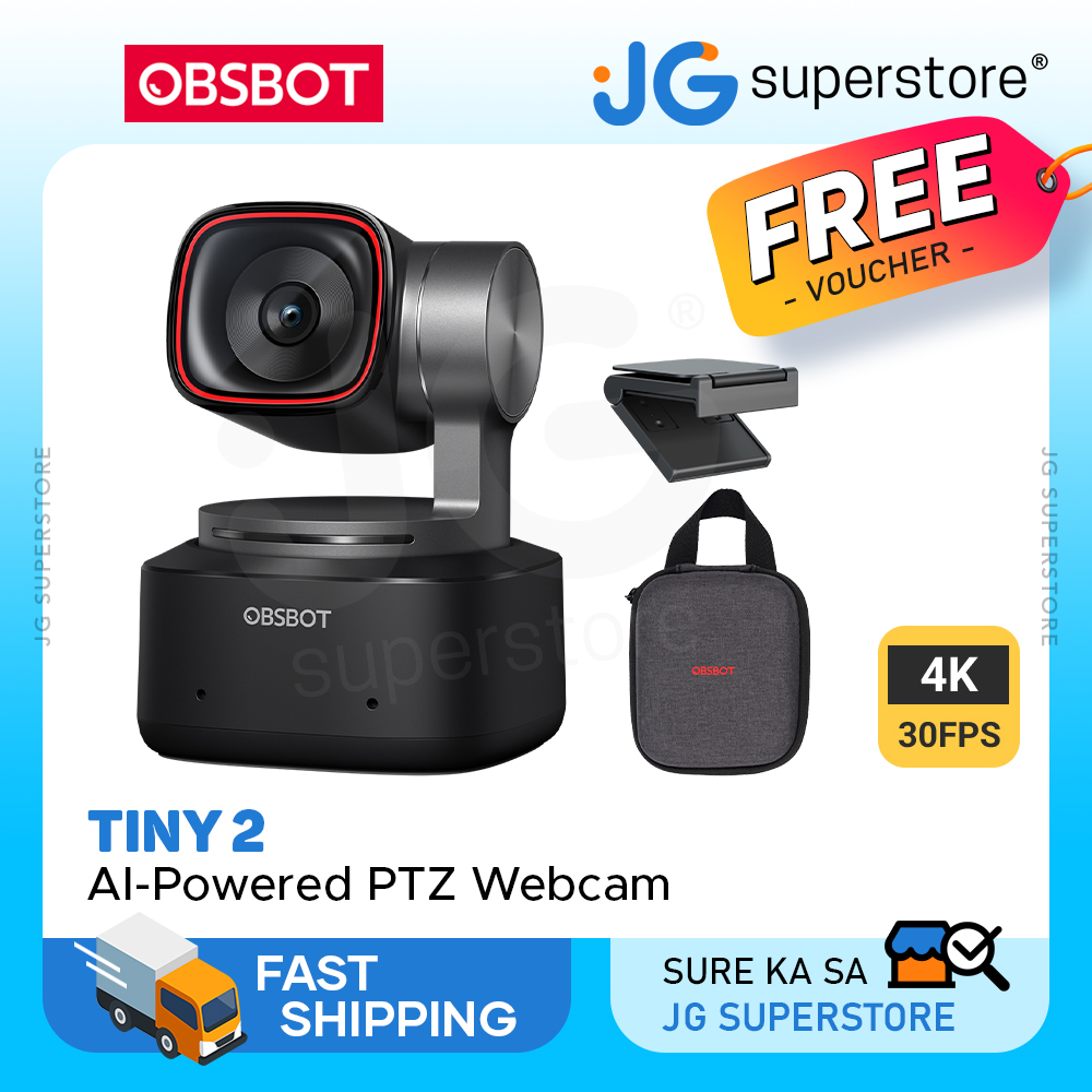 Obsbot Tiny 2 4K AI-Powered PTZ Webcam with USB C 3.0 Type C, Auto ...