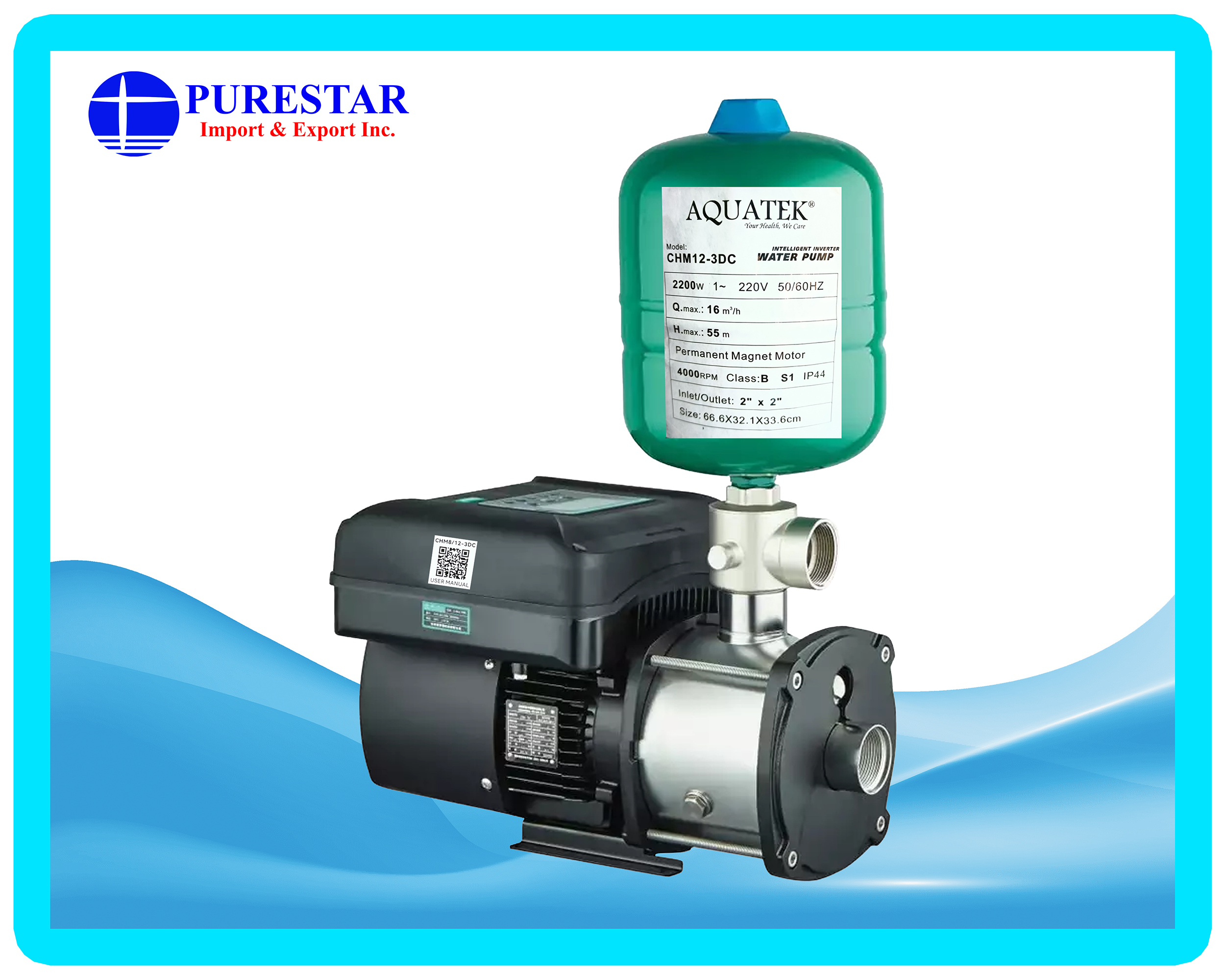 CHM12-3DC 2.2KW 3HP INTELLIGENT INVERTER WATER PUMP | Lazada PH