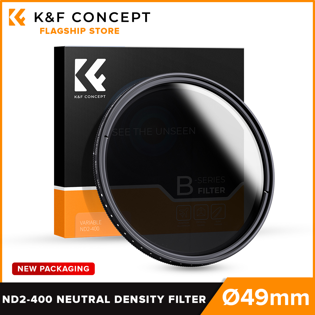 K&F Concept PH Official ND2-ND400 Neutral Density Fader Variable ND Glass Filter ND2-400 37mm 40 ...