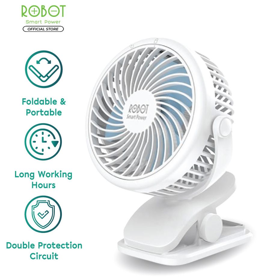 Robot Portable Mini Fan and Desk Clamp RT-BF10 with 3 levels of wind ...
