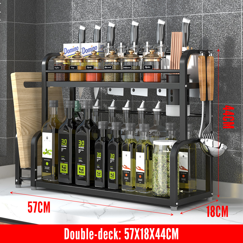 2/3-Tier Spice Rack Stainless Steel Kitchen Condiment Seasoning Storage ...