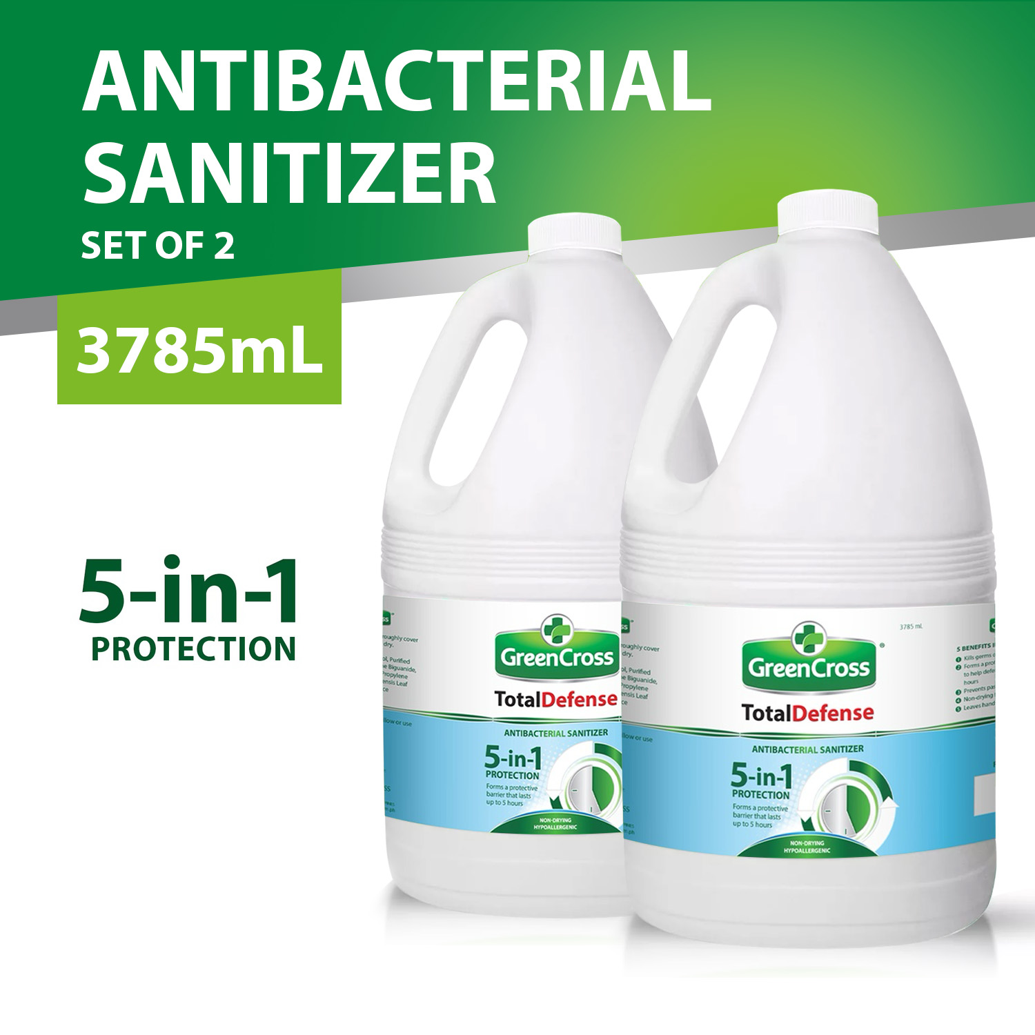 Green Cross Total Defense Antibacterial Sanitizer 3785ml x2 | Lazada PH