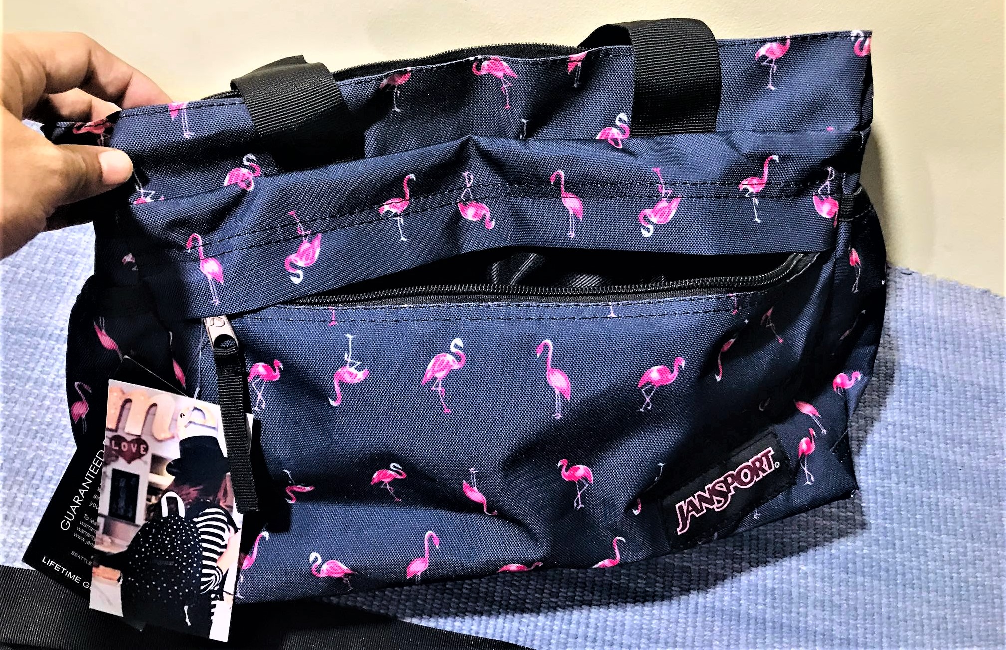 JanSport Tote Bag Flamingo with Black Strap #3 | Lazada PH