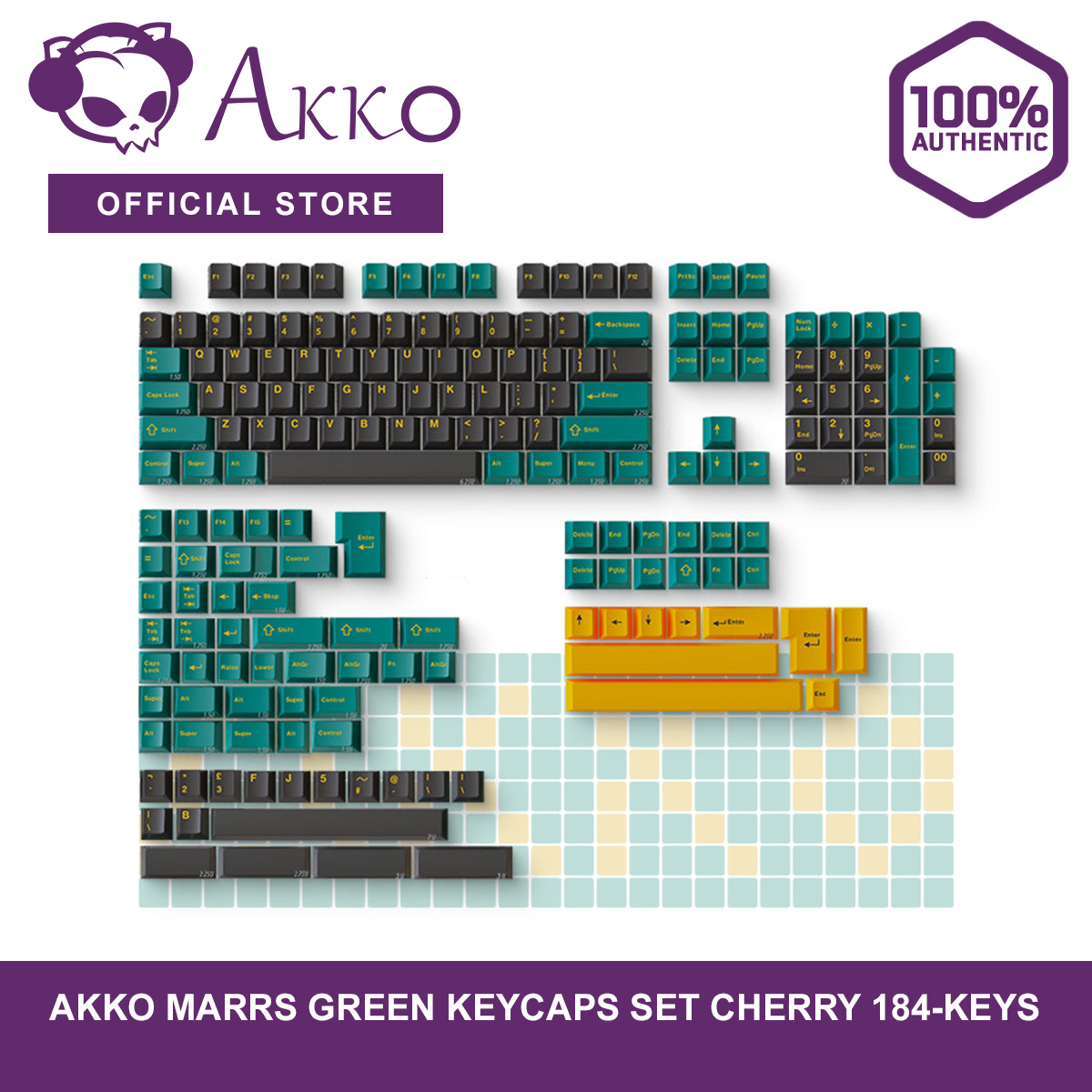 Akko Marrs Green Keycaps Set Cherry 184-Keys | Lazada PH