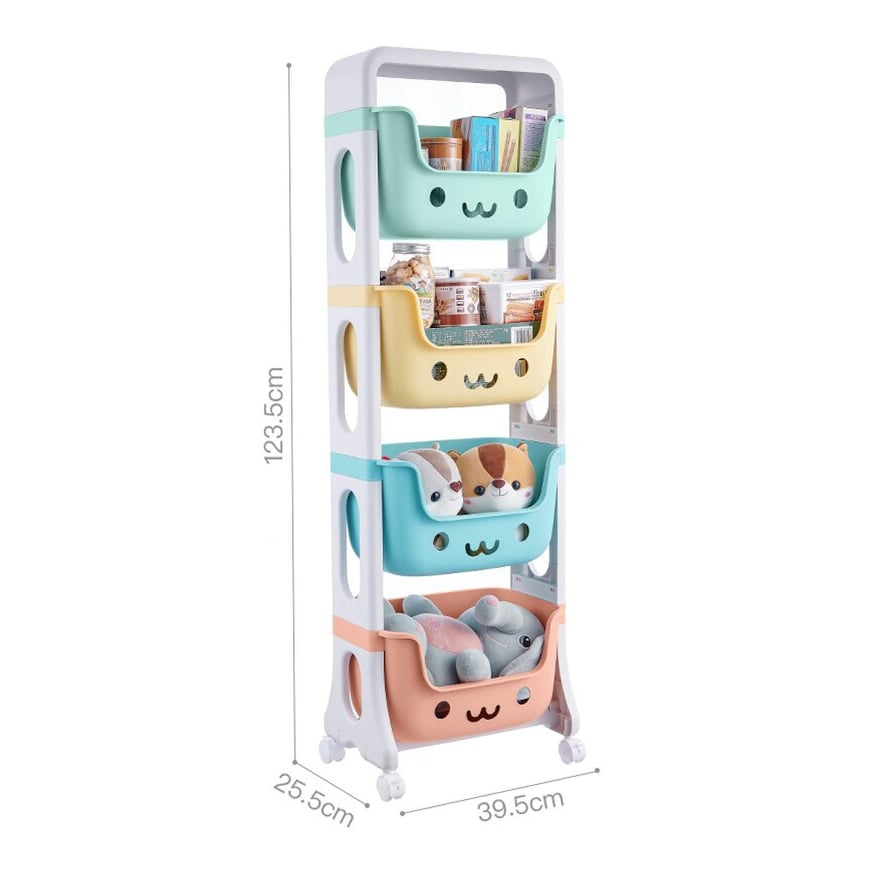 3/4 Layers Kids Toy Organizer Trolley Kid Toys Storage Rack Basket Easy ...