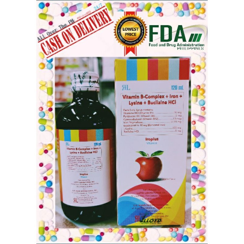 IROPLUS VITAMIN B-COMPLEX IRON LYSINE BUCLIZINE HCI 120ml | Lazada PH