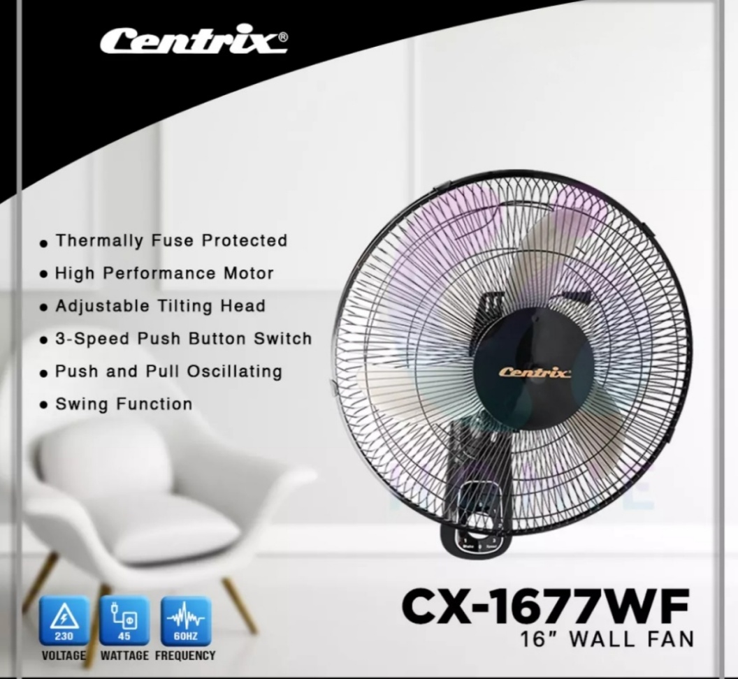 Buy 1 take 1 Centrix 16" Wall Fan 3-Banana shape Blades CODE:CX-1677WF ...