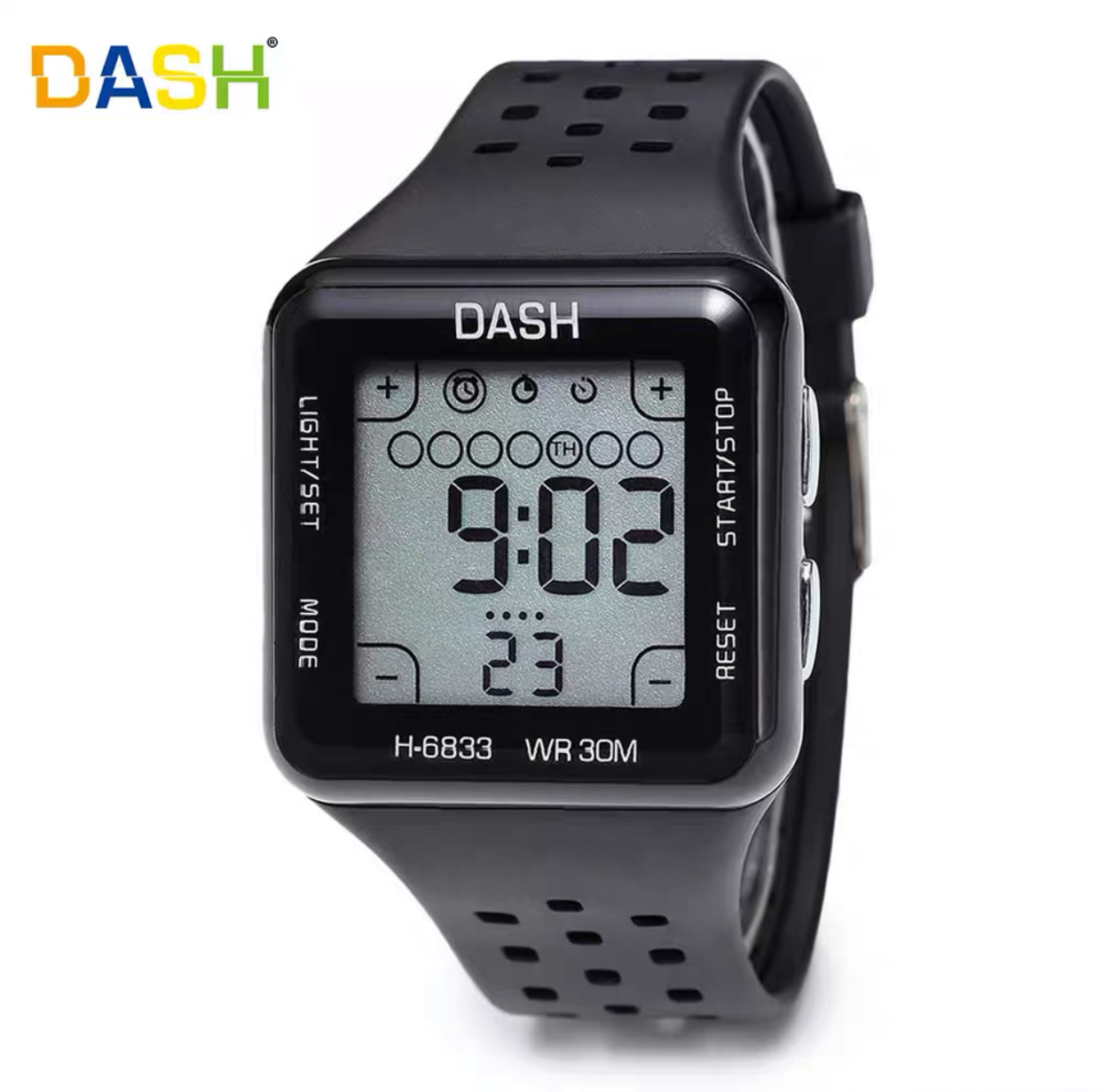 Original DASH Water Proof Men's Digital Light Sports Watch Free Gift ...