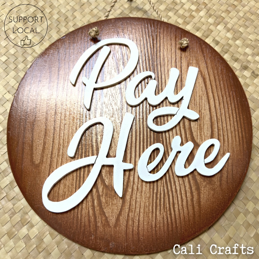 Cali Crafts. Handcrafted "PAY HERE " SignWood Sign/ Handmade Wall Art ...