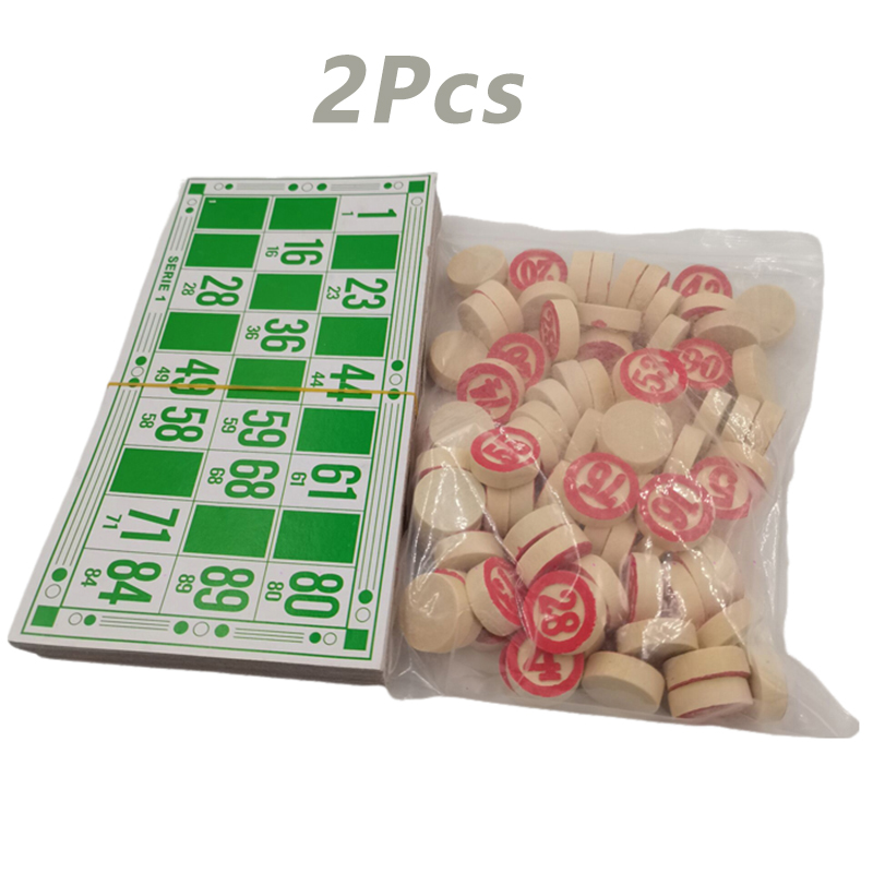 Wooden Number Bingo Digital Single Sided Wood Chips Bingo Play Family ...