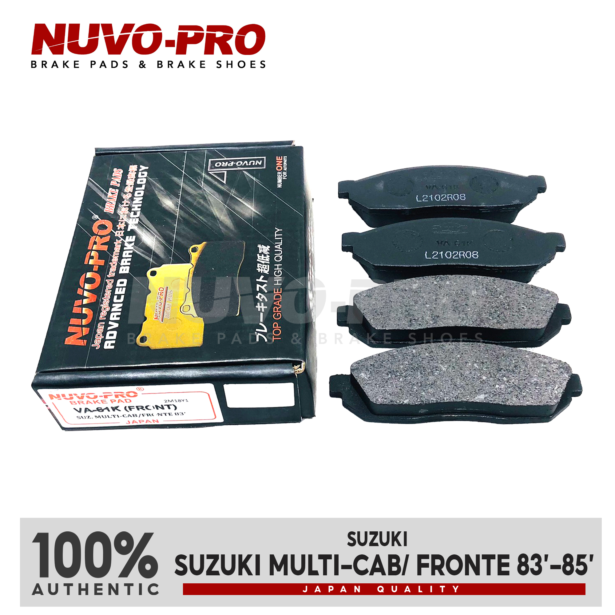 Nuvo-Pro Brake Pad Front Suzuki Multicab S. Carry / Fronte 1983 - 1985 ...