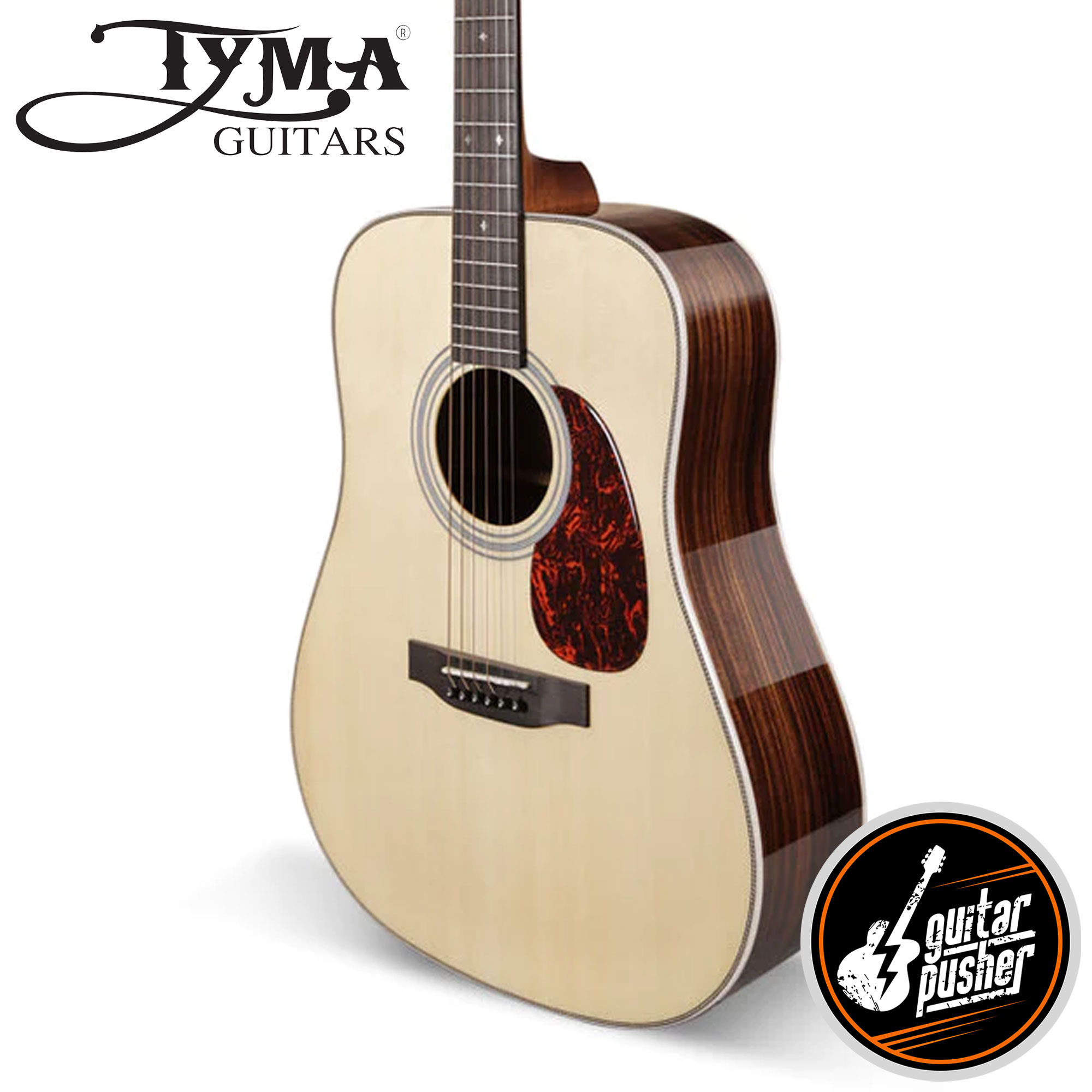 Tyma TD-12 Solid Sitka Spruce Top Rosewood Dreadnought Acoustic Guitar ...