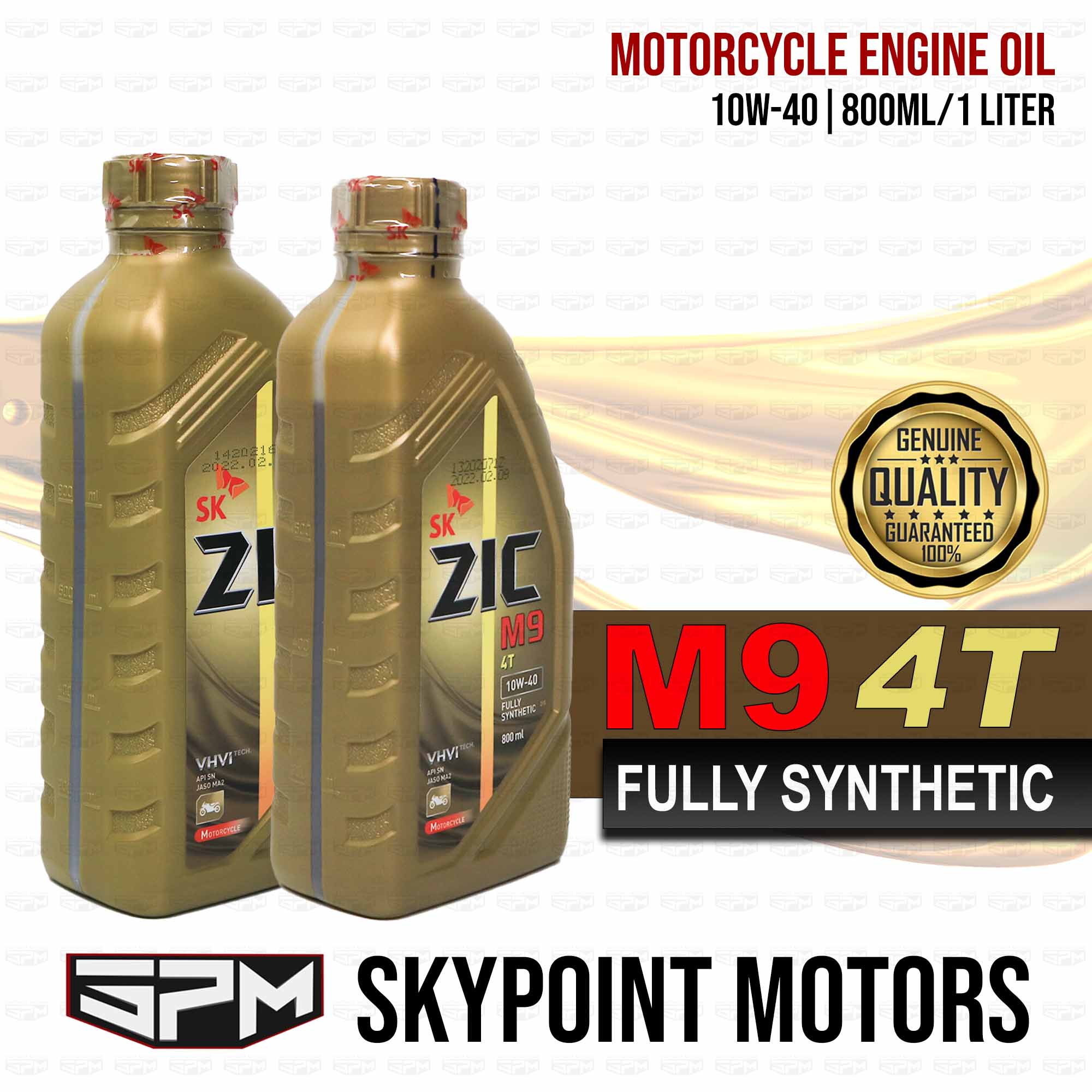 ZIC M9 4T - Fully Synhetic Engine Oil -10W-40 800ML (9409-001/002 ...