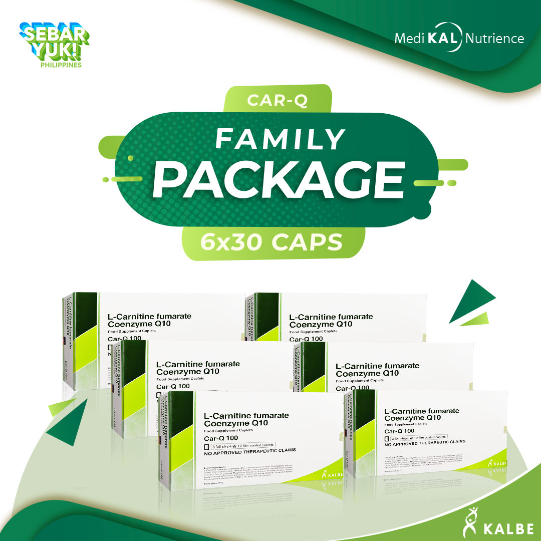 [Family Pack 6 x 30 caps] L-Carnitine 500mg + Coenzyme Q10 100mg - Car ...