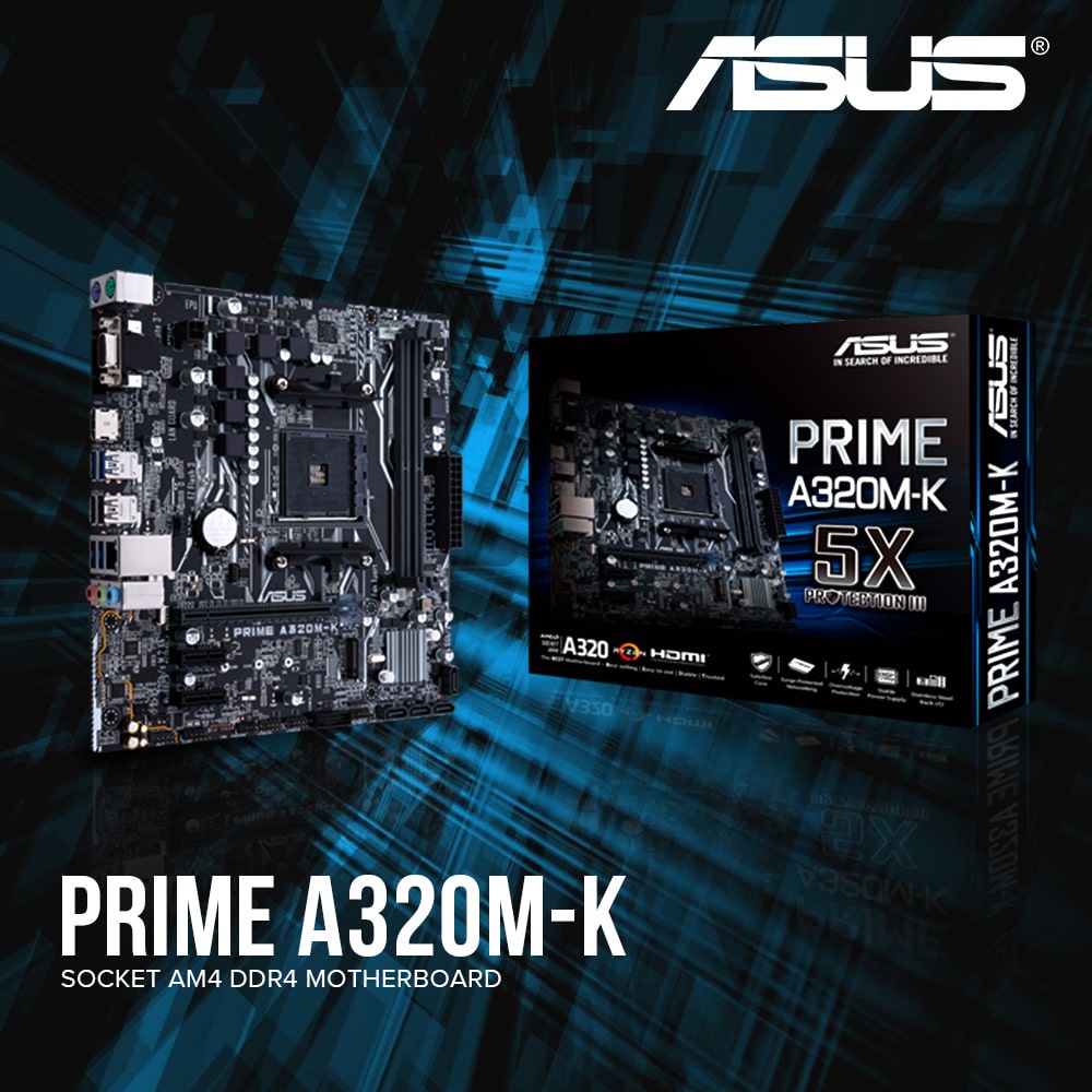 Asus Prime A320M-K Motherboard Socket Am4 Pcie Ddr4, A320 Gaming ...