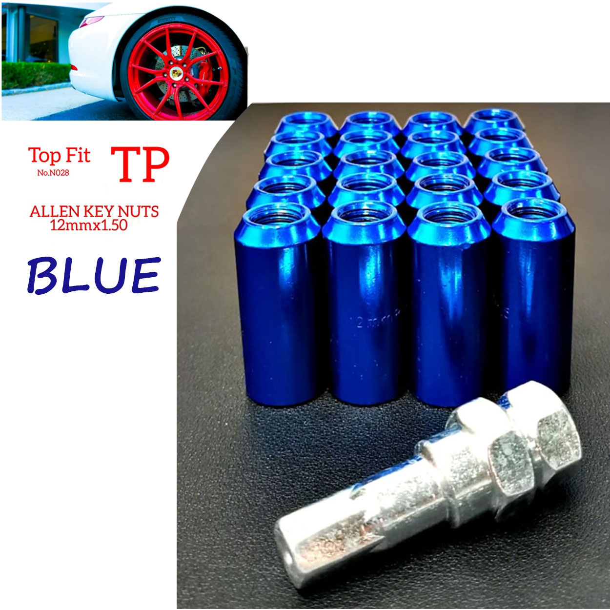 TOP FIT Steel Lug Nuts 12mm x 1.50 Allen Key Nuts | Lazada PH