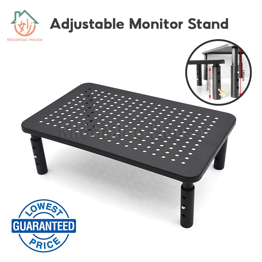 3 Height Adjustable Monitor Stand Ergonomic Metal Monitor Riser Stand ...