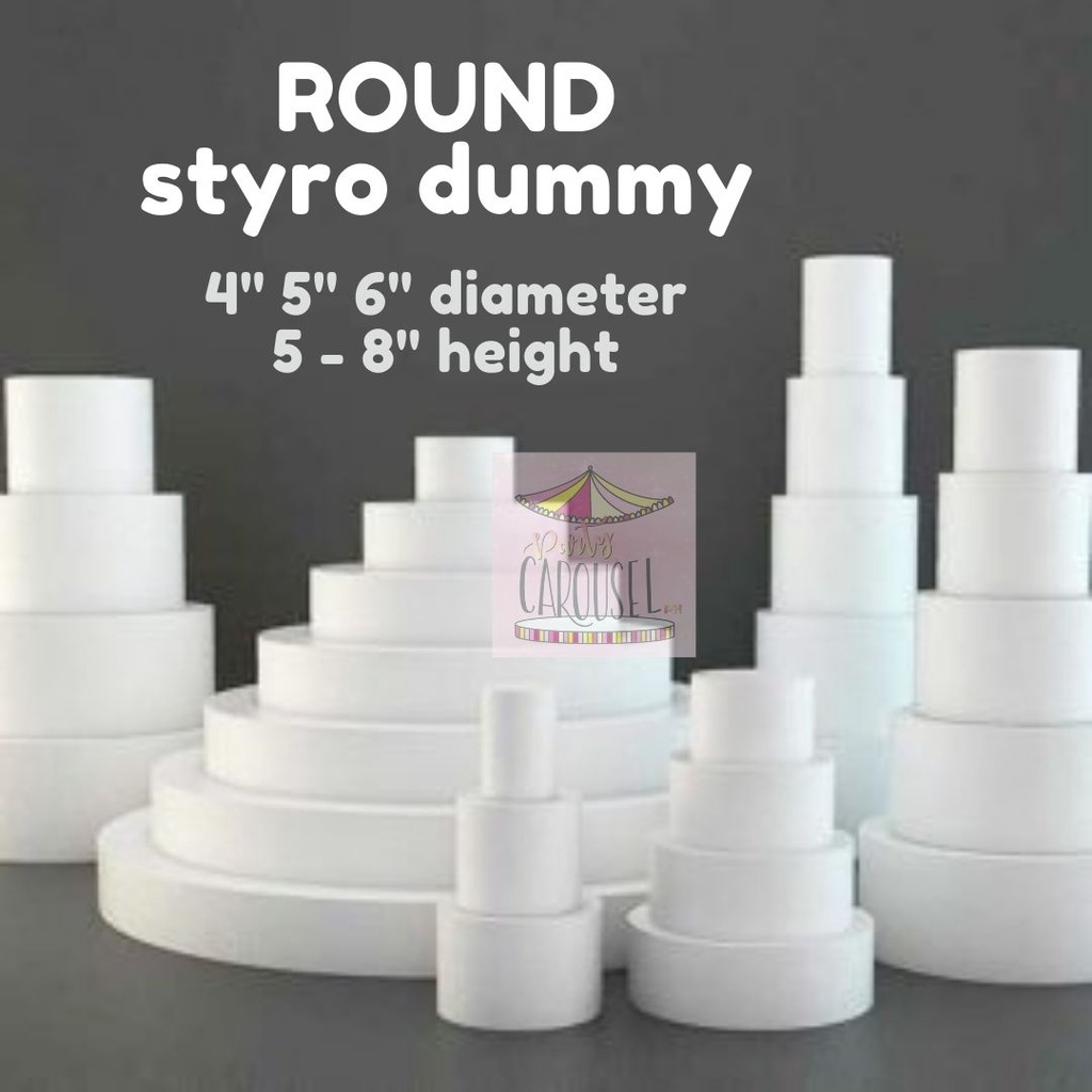 ROUND Styro Cake Dummy 4" 5" 6" / 5 to 8" height | Lazada PH