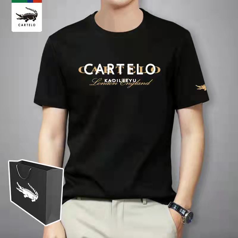 Cartelo Men's New T-shirt Cotton Cellulose Fiber O-Neck Printed Shirt for Men Male | Lazada PH