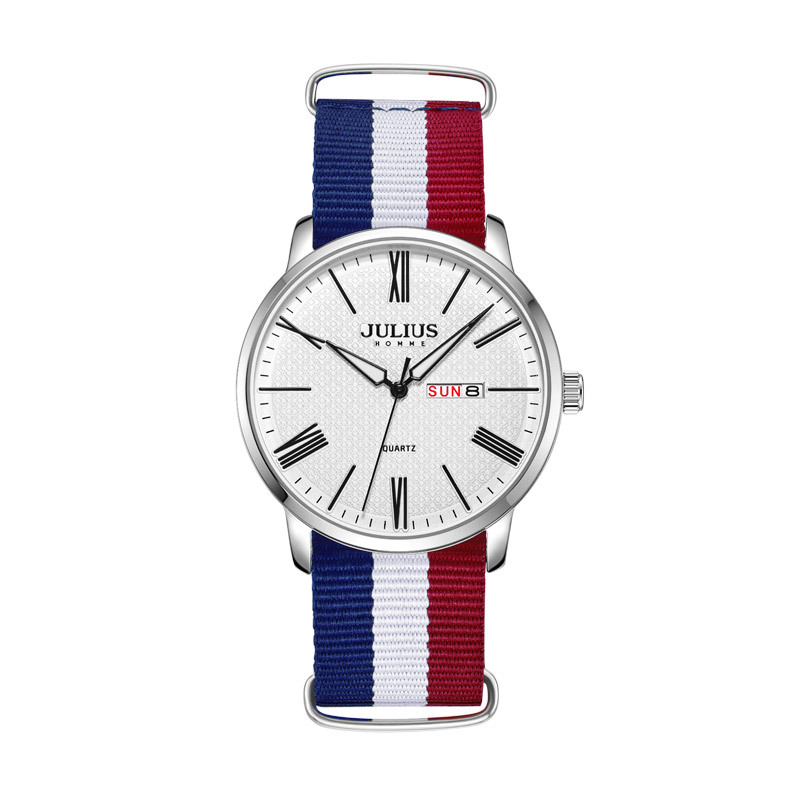 JULIUS Brand Watch JAH-124 Men's Nylon Strap Three-Pin Polka Dot ...