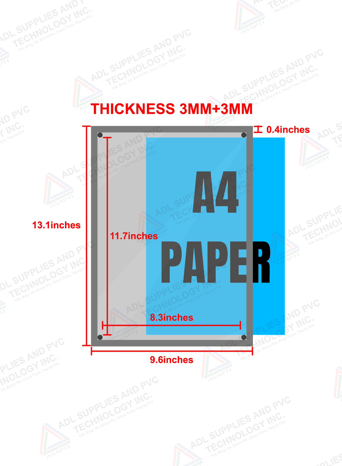 A3 A4 SIZE WALL ACRYLIC FRAME 3MM+3MM | Lazada PH