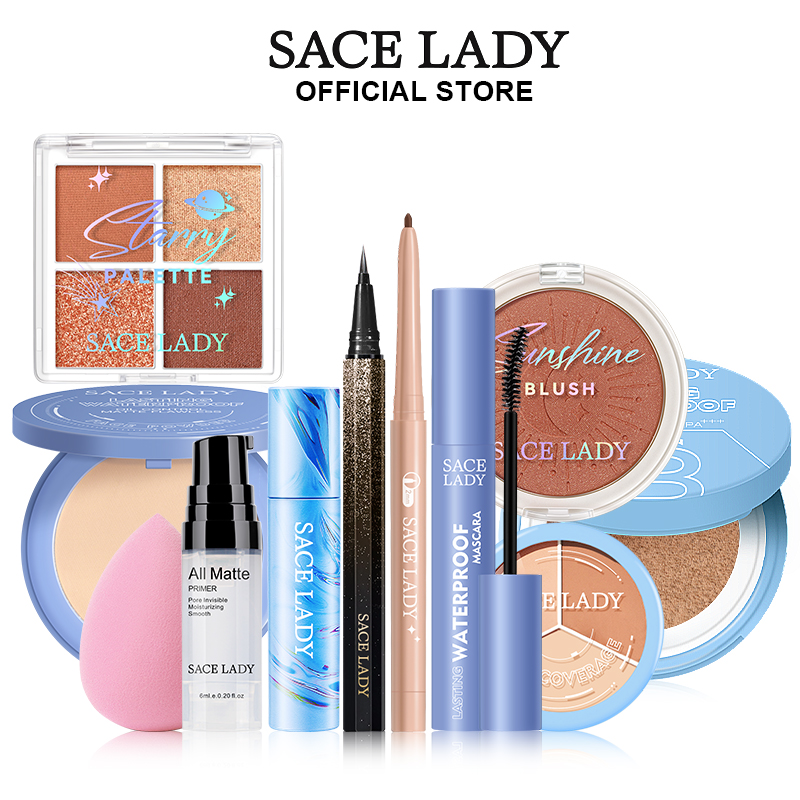 SACE LADY Waterproof Make Up Set 11PCS 【Oil Control Powder+Oil Control ...