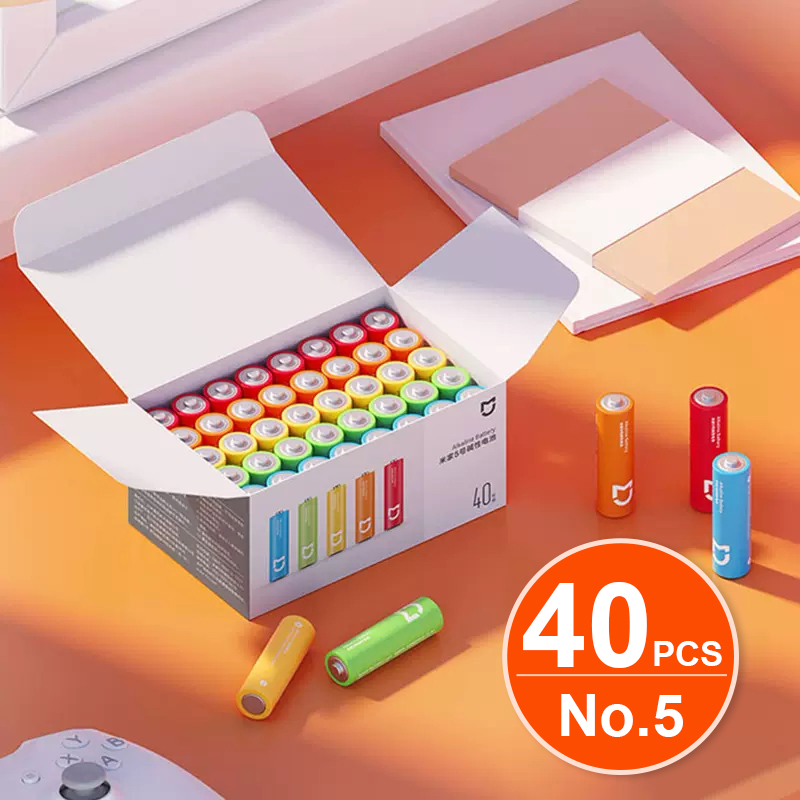 Mijia 40Pcs Battery Original No.5 AA / No.7 AAA Alkaline Battery ...