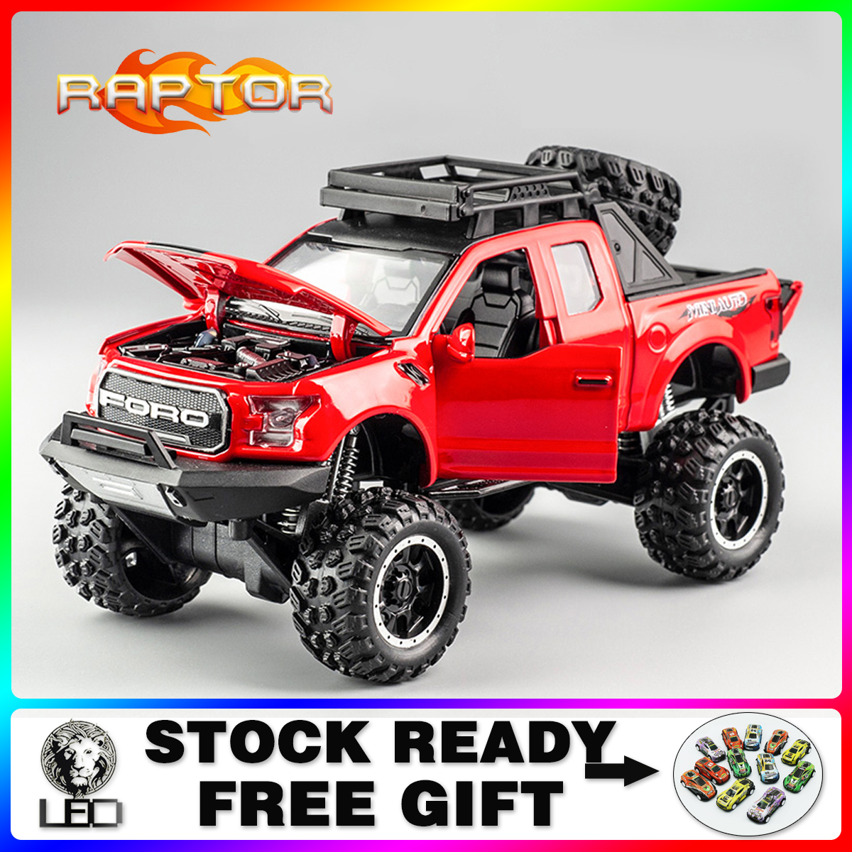 LEO 1:32 Ford Raptor F150 Alloy Car Model car for kids truck toys for ...