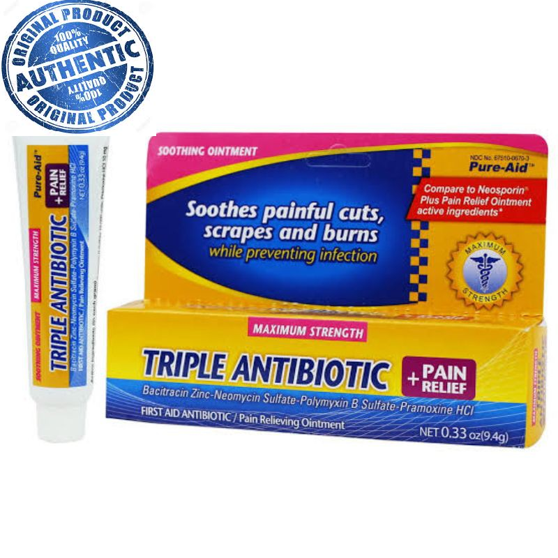 PURE AID Triple Antibiotic Ointment + Pain Relief 9.4g | Lazada PH