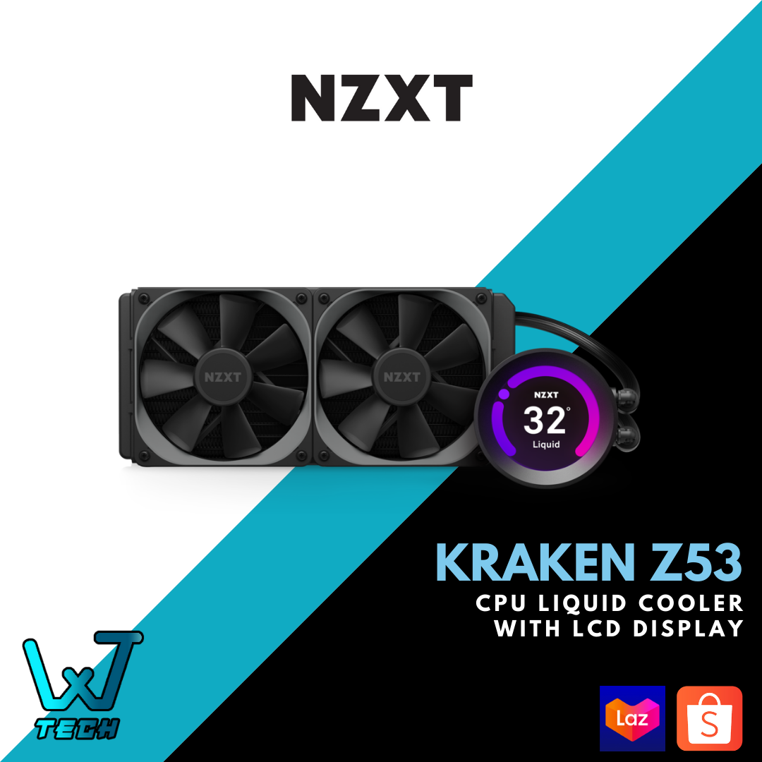 NZXT Kraken Z53 240mm CPU Liquid Cooler with LCD Display (RL-KRZ53-01 ...