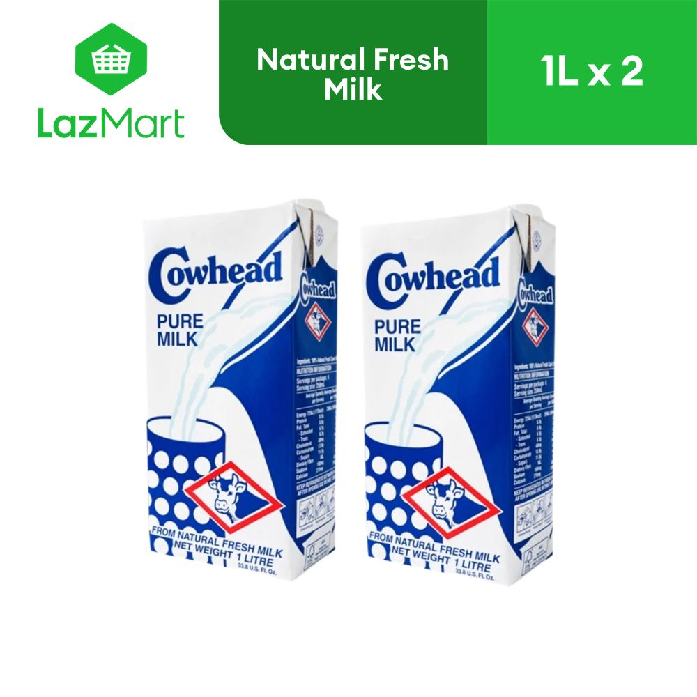 Cowhead Pure UHT Fresh Milk 1L - Pack of 2 | Lazada PH