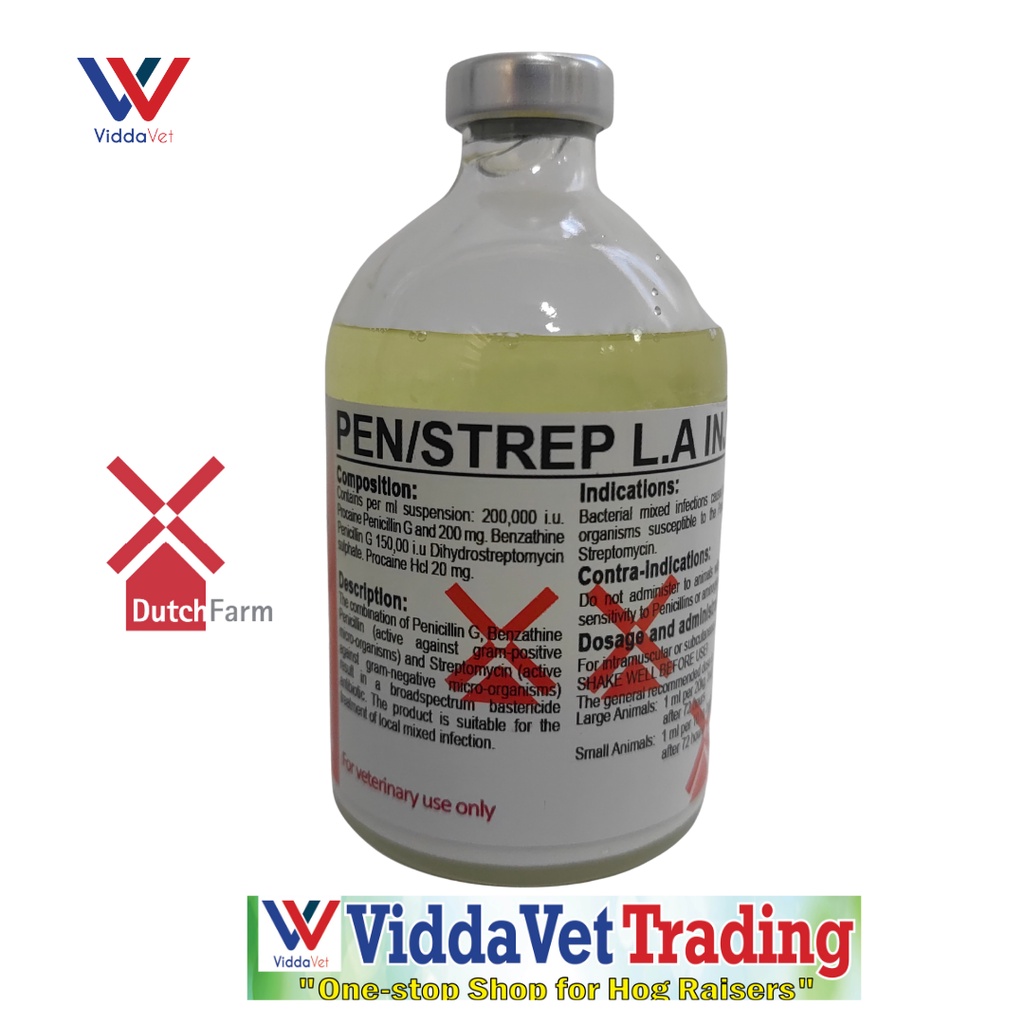 Dutch Farm 100 ml Pen/Strep L.A. for livestock pigs goat cattle ...