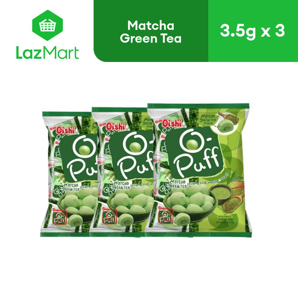 O-Puff Cream Filled Marshmallow Matcha Green Tea Flavor 3.5G - Pack of 3 | Lazada PH