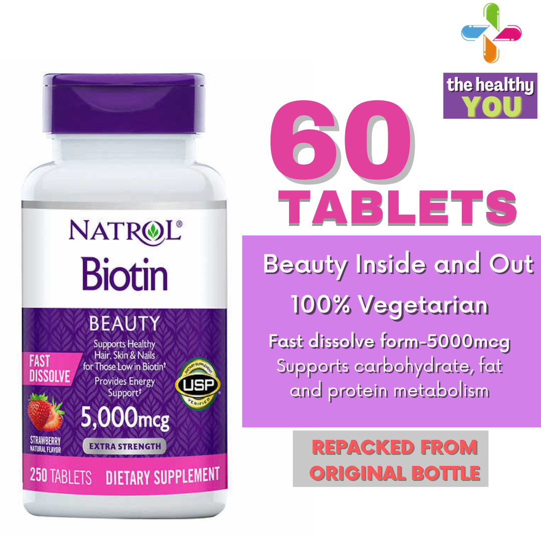 60 Tablets - Natrol Biotin 5000 mcg | Lazada PH