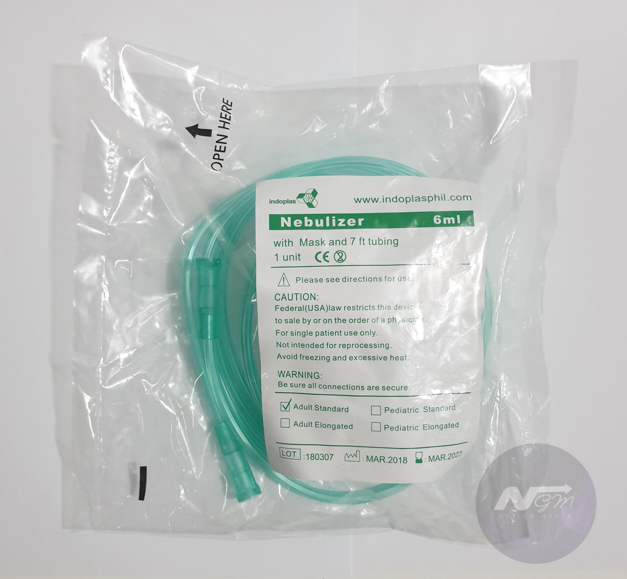 Nebulizer kit 6ml with 7ft tubing and Mouth piece / Adult Standard ...