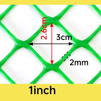 30M Green Plastic Mesh Fence – 1 Inch for Poultry, Chicken, Rabbit ...