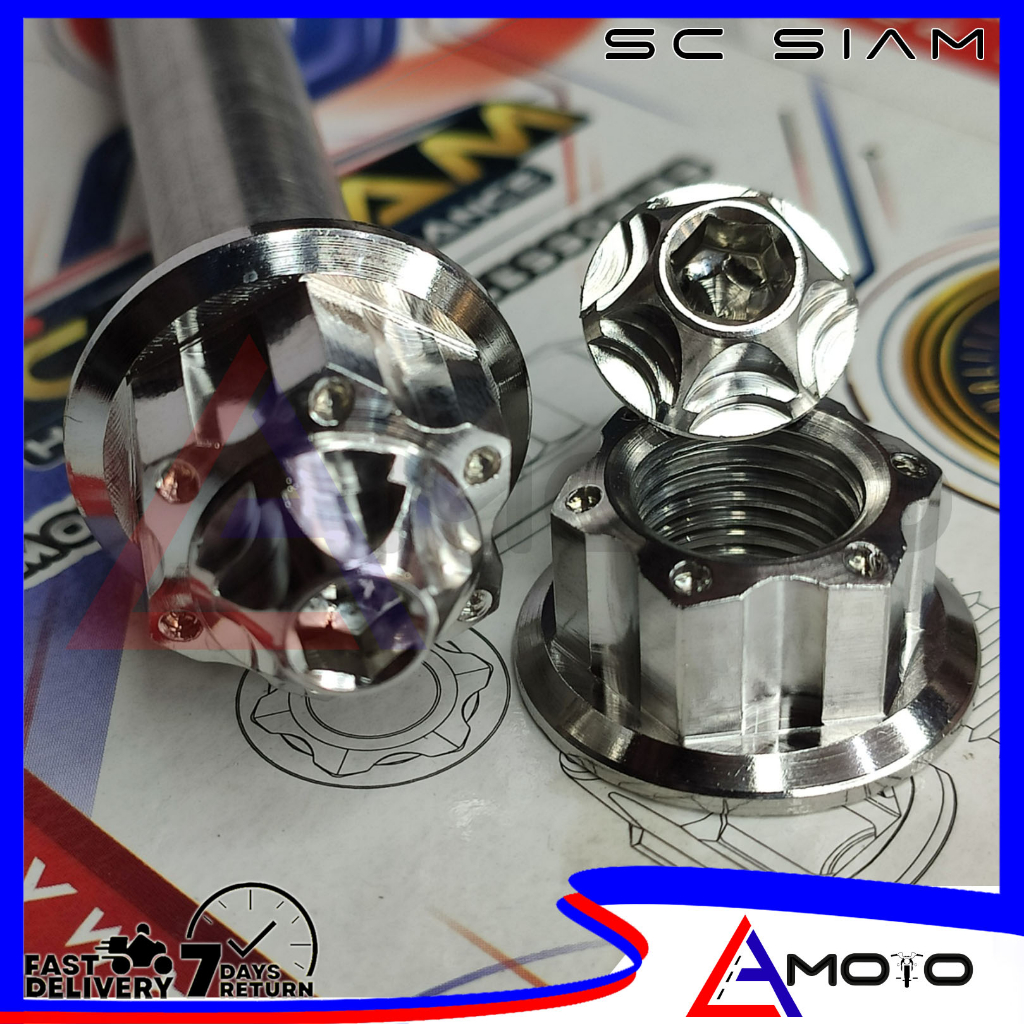 SC SIAM STAINLESS CNC GEAR TYPE AXLE REAR WAVE / XRM +2 +3 +4 SWING ARM ...