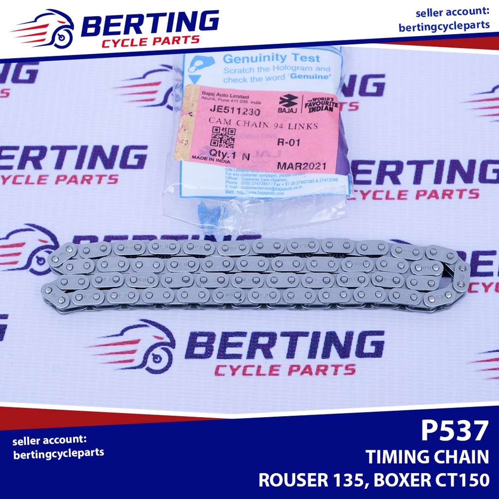 CAM TIMING CHAIN Camshaft Rouser 135 Boxer CT150 CT125 Genuine JE511230 ...