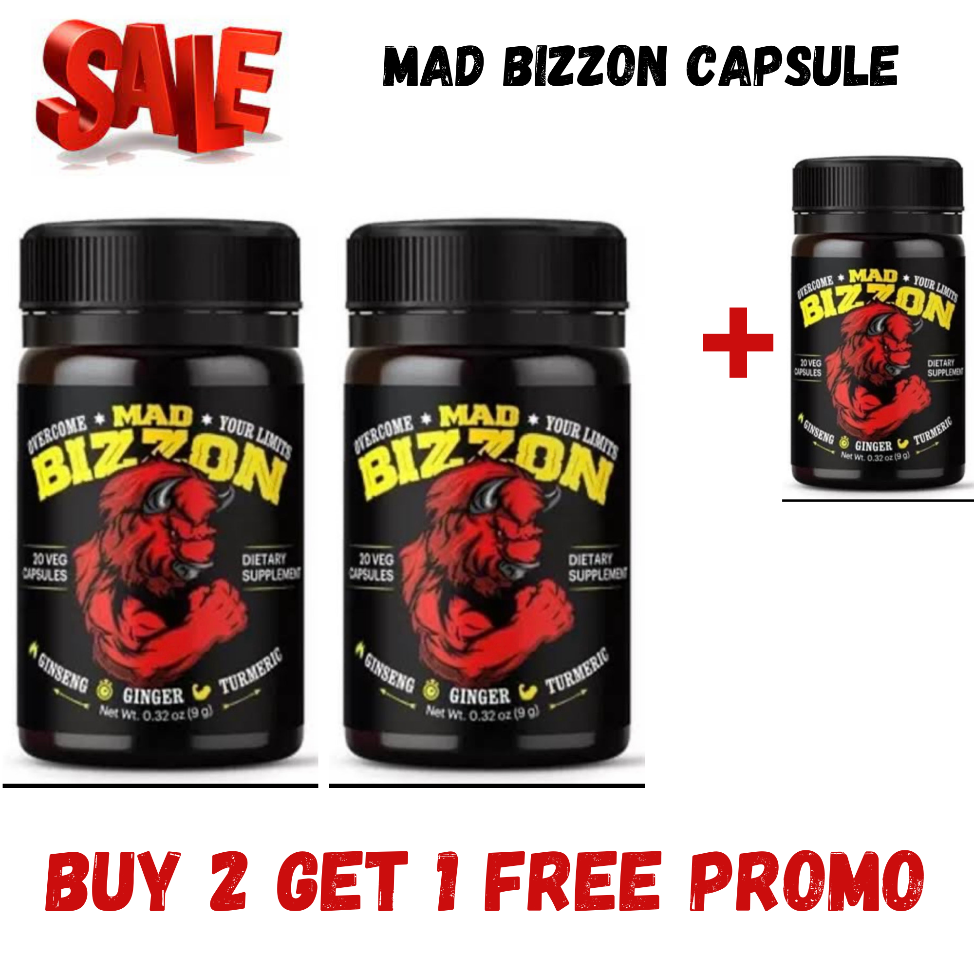 *Big Sale* (Buy 2 Get 1 Free Promo) Mad Bizzon Original 20 Capsules For ...