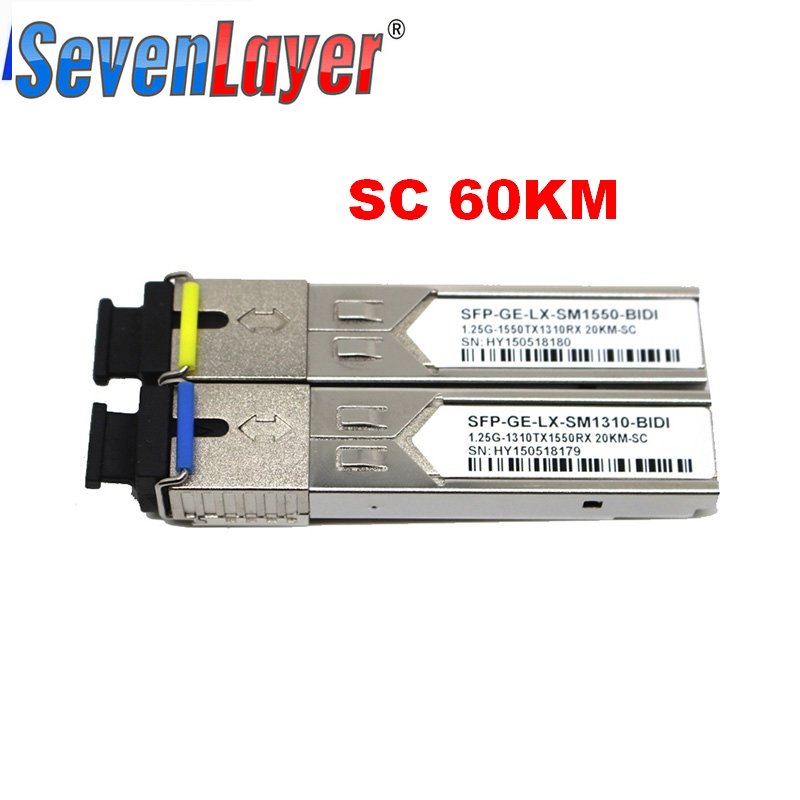 1 Pair Single Mode SC Connector Optical Fiber Transceiver BIDI 1.25g ...