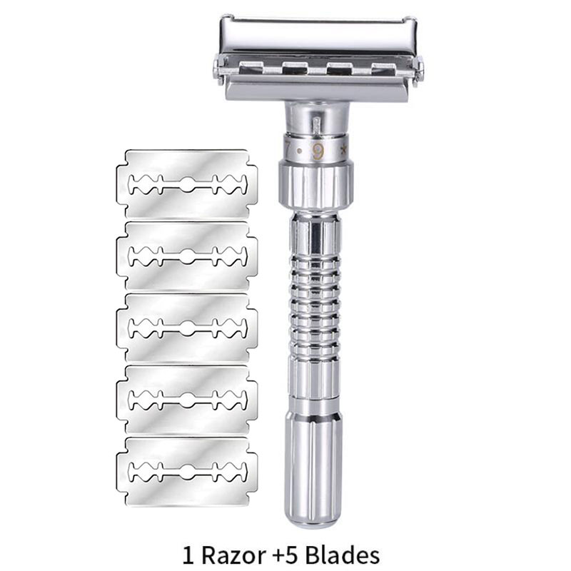New Adjustable Double Edge Shaving Safety Razor Shaver Blades Zinc ...