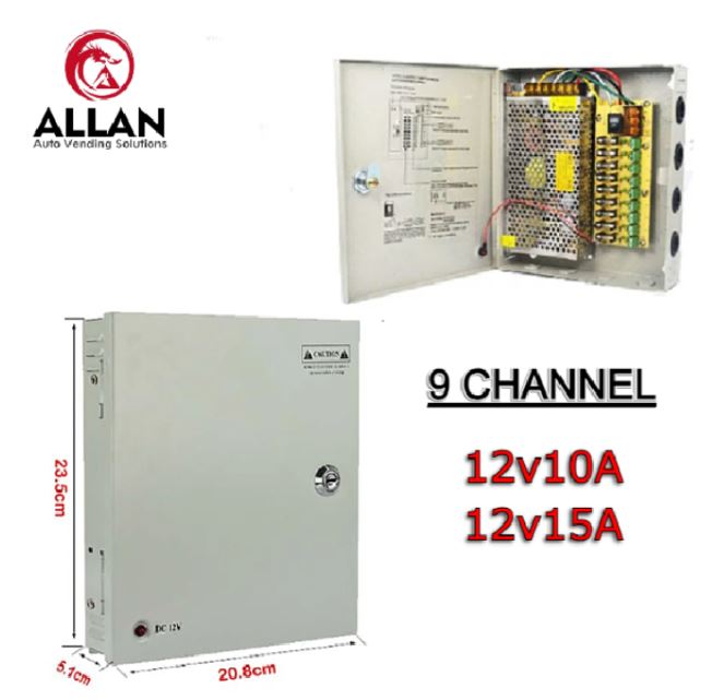 ALLAN 9/18 Channel 12V 10A/15A/20A/30A/40A/50A DC Centralized Power ...