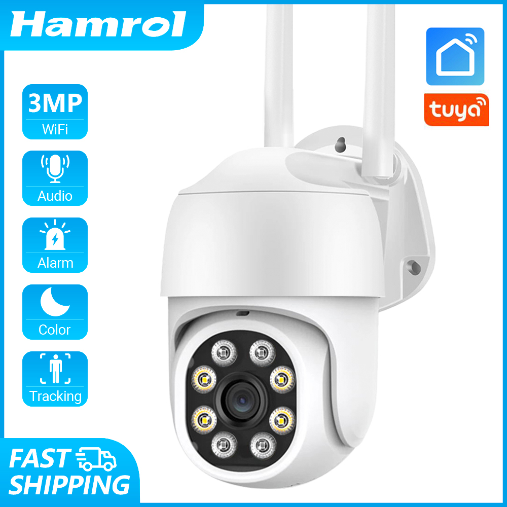 Hamrol UHD 5MP Smart PTZ WiFi IP Camera Color Night Vision Audio Outdoor Video Surveillance ...