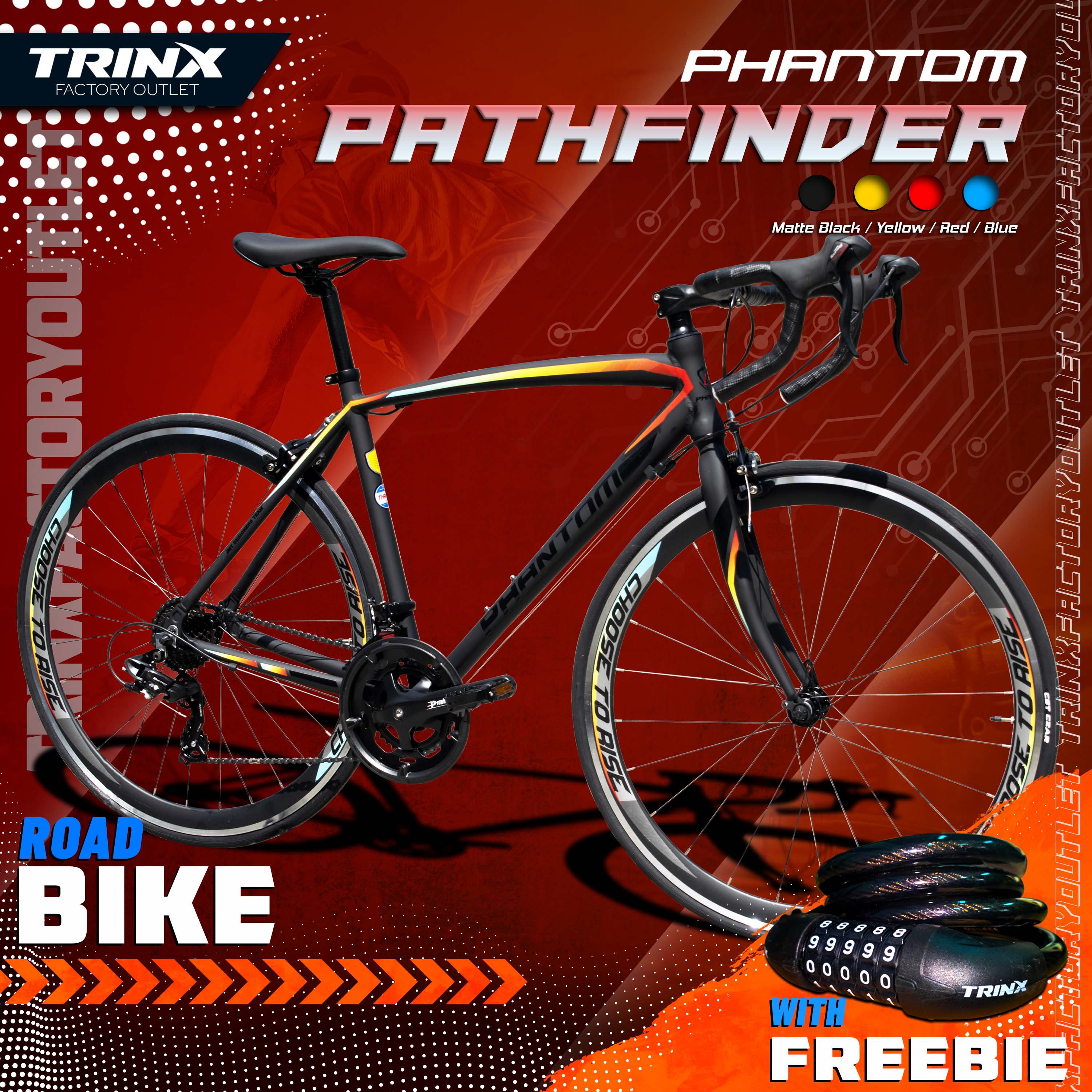 PHANTOM PATHFINDER CALIPER BRAKE ALLOY ROADBIKE WITH FREEBIE (TRINX ...