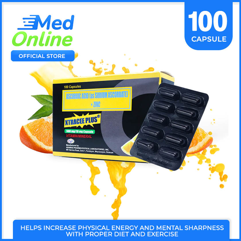 XTRACEE PLUS - SODIUM ASCORBATE WITH ZINC 100pcs/box VITAMINS C | Lazada PH