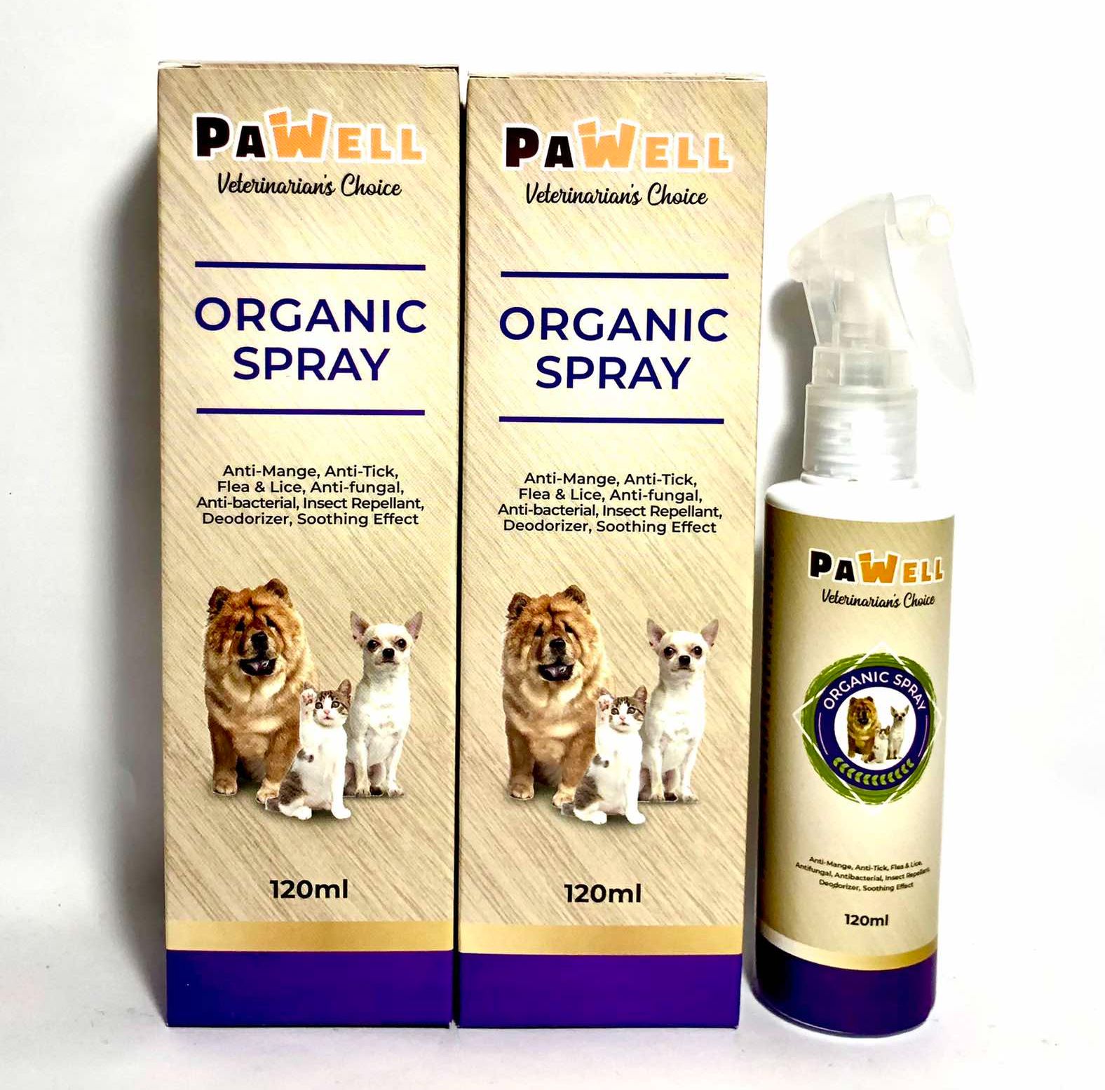 [JWR AGRIVET] PAWELL ORGANIC SPRAY 120ML / ANTI-MANGE , ANTI TICK, FLEA ...