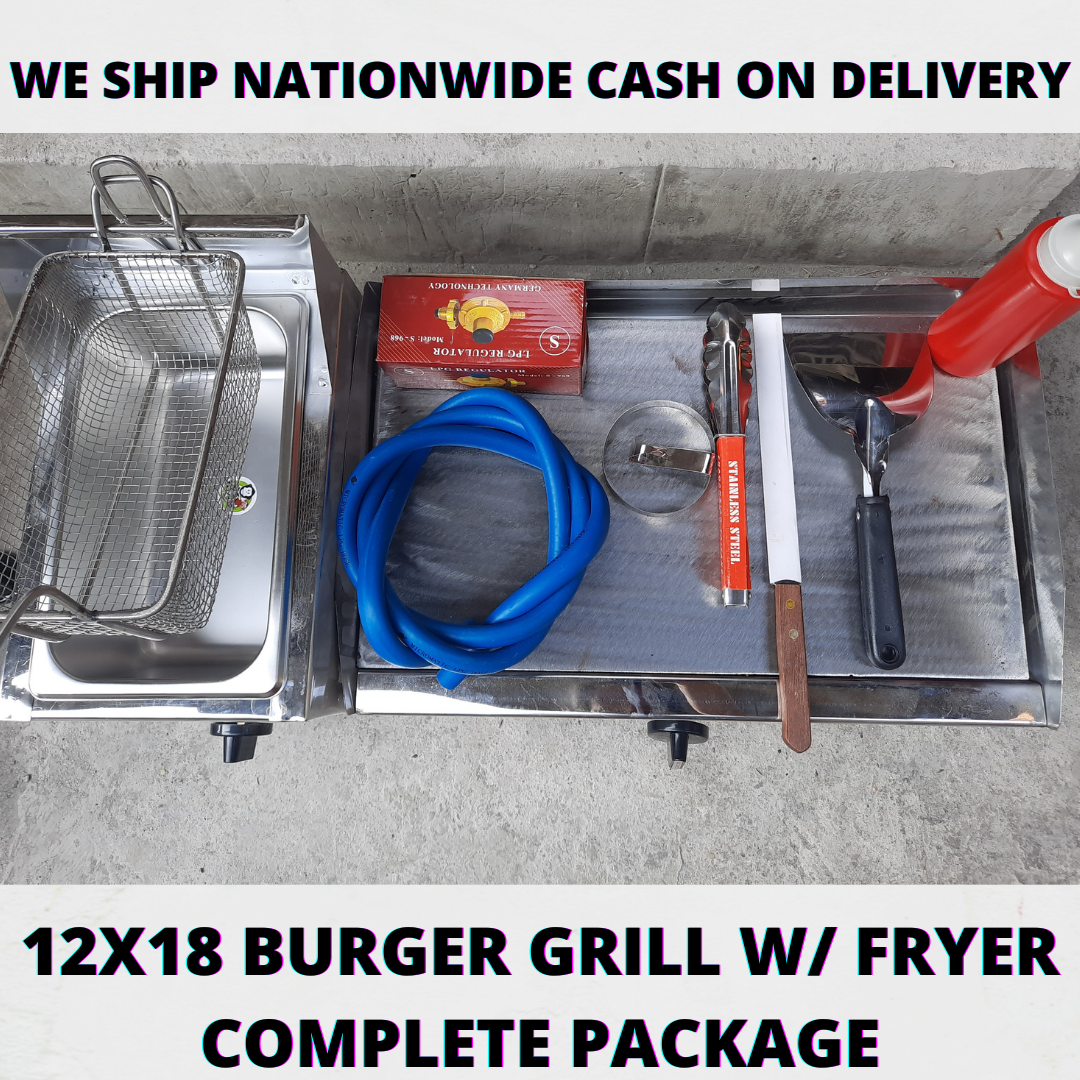 2 in 1 burger grill with deep fryer complete package 12x18 | Lazada PH