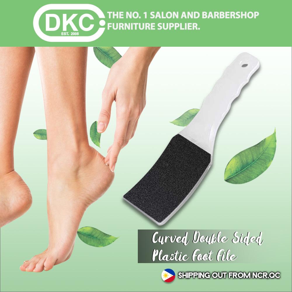 Lightweight Curved Double Sided Plastic Foot File with 2pc Refill Grits ...
